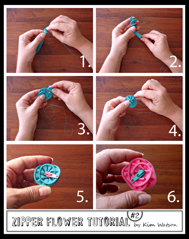 kim watson ★ design ★ papercraft: Flower tutorials + Zippers